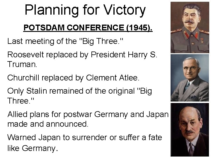 World War II The End of World War