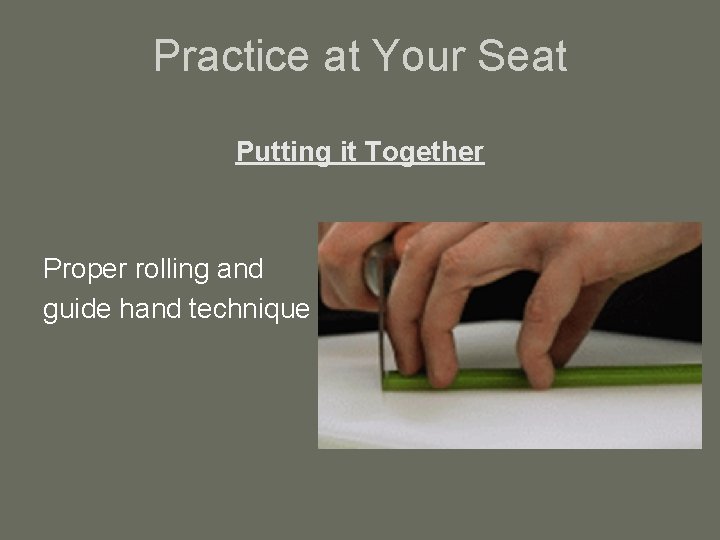 Knife Skills Demonstration and Lab Day 1 Overview