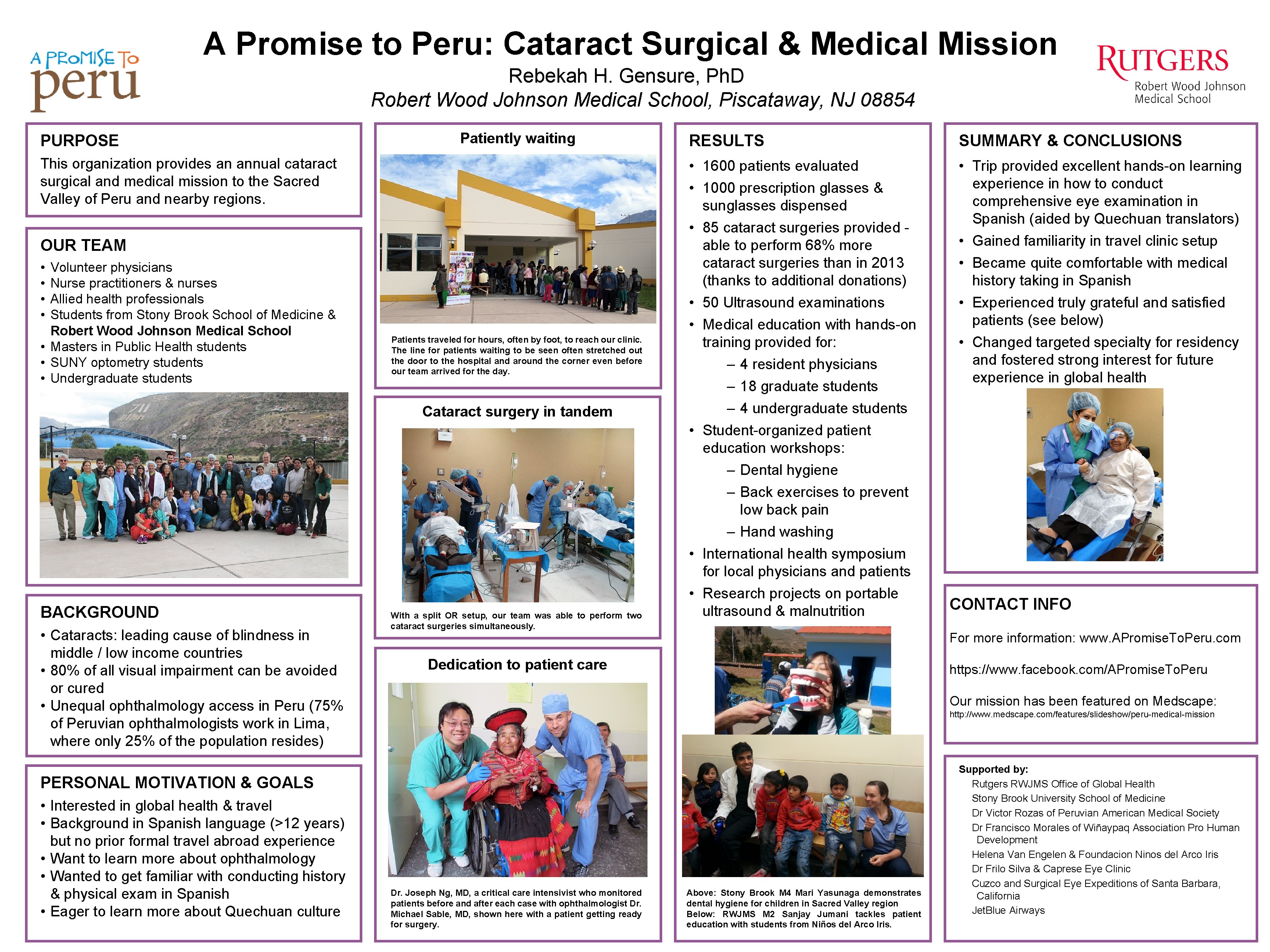 A Promise to Peru Cataract Surgical Medical Mission