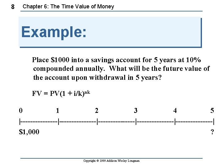 1 Chapter 6 The Time Value of Money