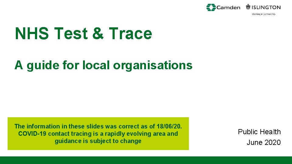 NHS Test Trace A guide for local organisations
