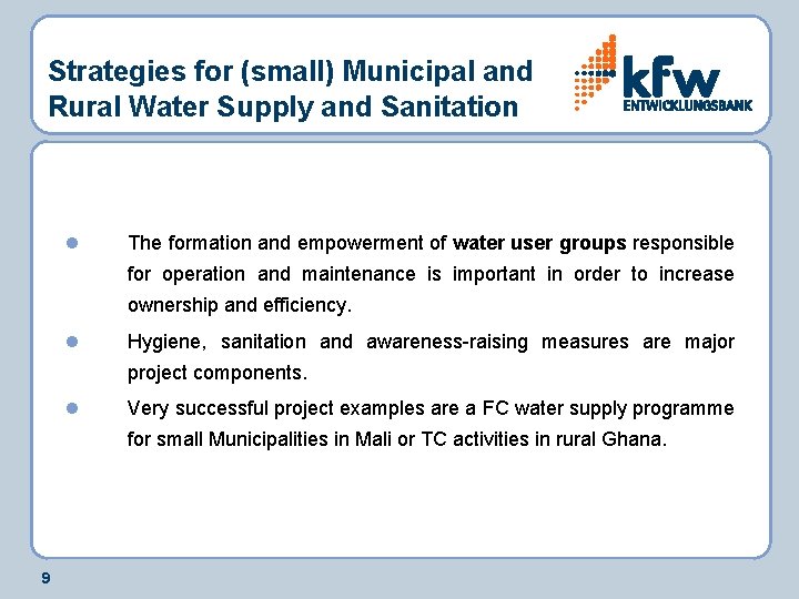Water Supply and Sanitation in SubSaharan Africa Activities
