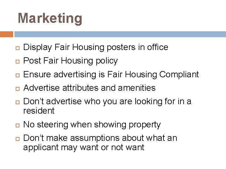 LANDLORD BEST PRACTICES FOR FAIR HOUSING COMPLIANCE Why