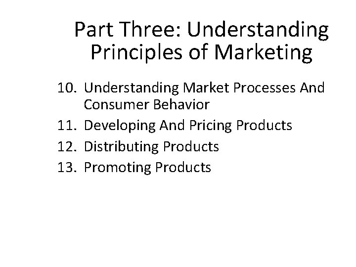 Lecture 20 Part Three Understanding Principles of Marketing
