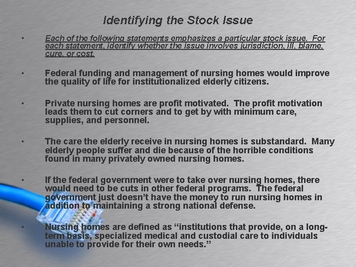 Stock Issues of Proposition of Policy Building Government