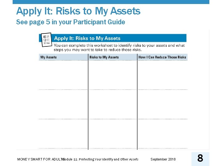 MODULE 11 Protecting Your Identity and Other Assets