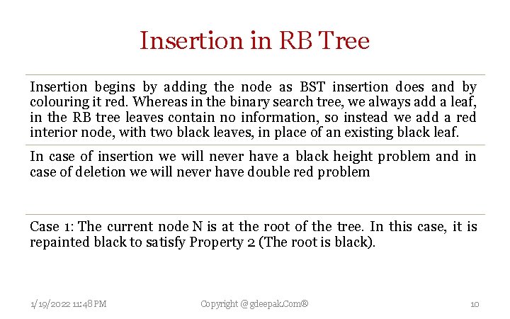 Red Black trees Deliverables Red Black Tree Definition