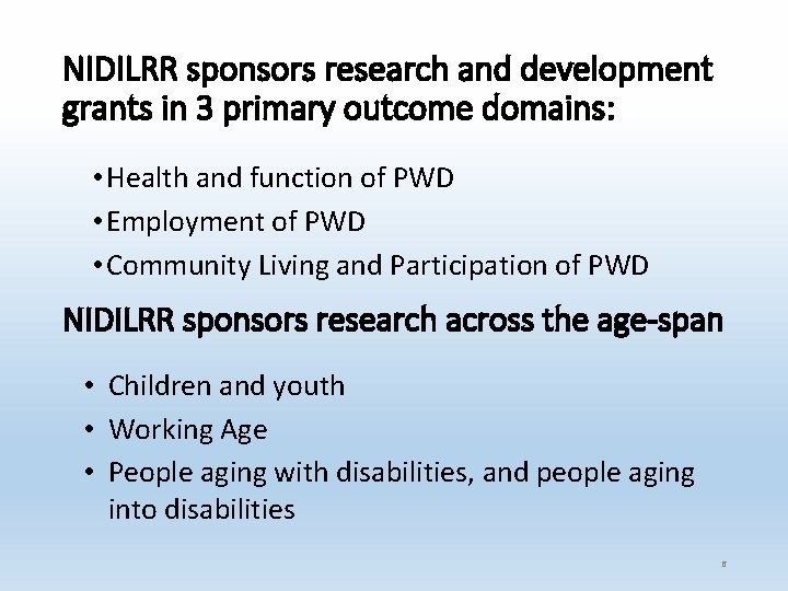 National Institute on Disability Independent Living and Rehabilitation