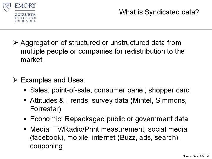 Syndicated Data Analysis for Brand Scientists Learning Objective