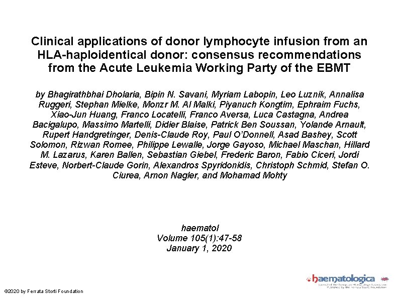 Clinical applications of donor lymphocyte infusion from an