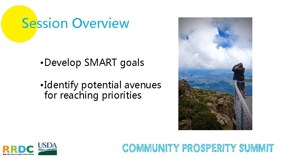 Prioritizing and Planning Session Overview Develop SMART goals