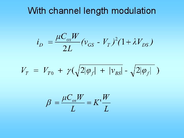 CMOS Device Model Objective Hand calculations for analog