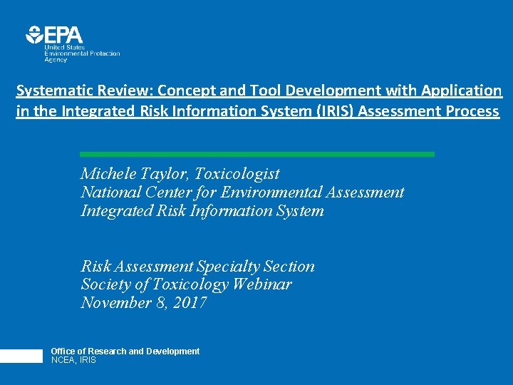 Systematic Review Concept and Tool Development with Application