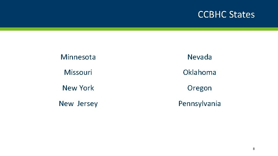 Implementing CCBHC Implementation guidance for Certified Community ...