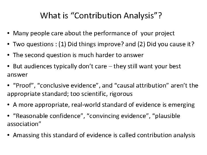 Contribution Analysis Made DoAble Rod Laird Organisation 18