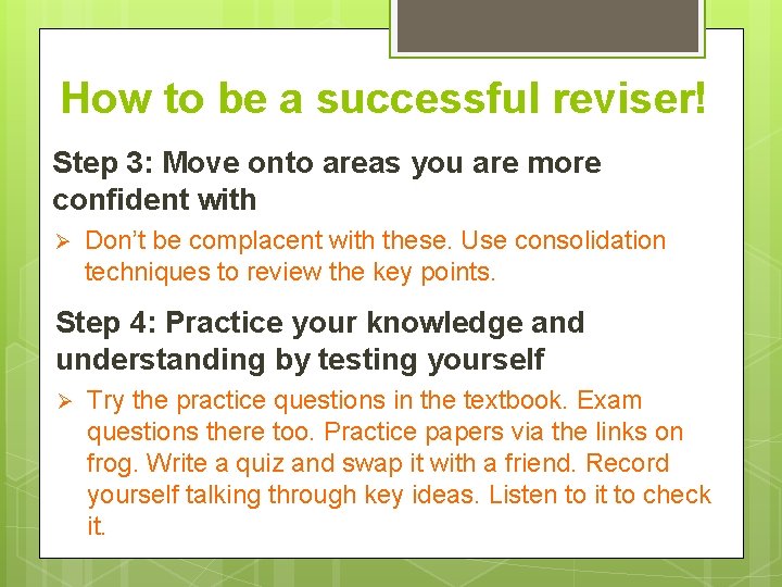 REVISION TIPS and EXAM TECHNIQUE Mrs Richmond How
