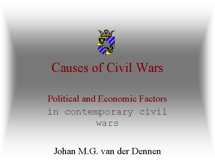 Causes of Civil Wars Political and Economic Factors