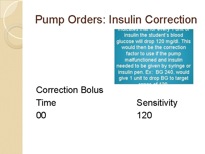 Clarification of Pump Orders from Barbara Davis Center