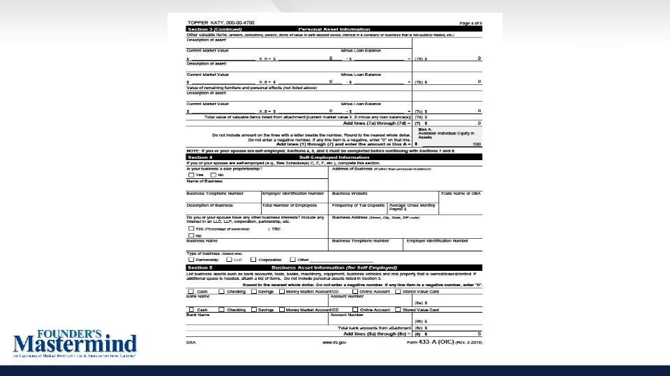 How to Complete Form 433 AOIC And OIC
