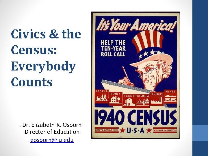 Civics the Census Everybody Counts Dr Elizabeth R