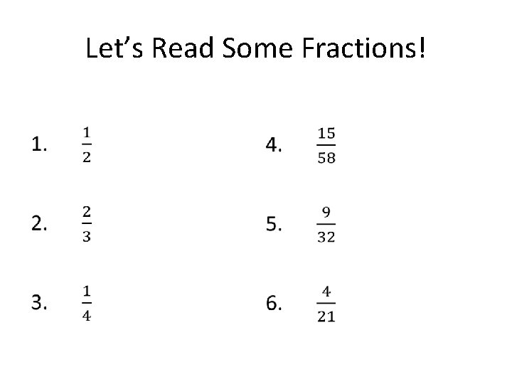 Introduction to Fractions Intro to Algebra Fractions A