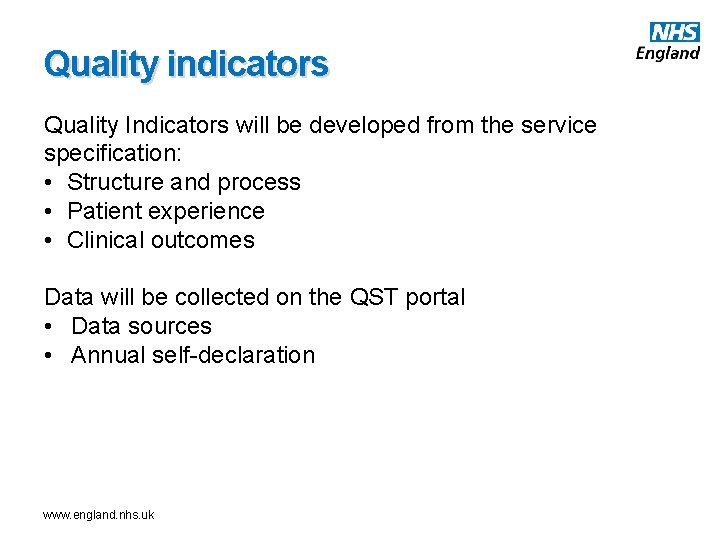 The Quality Surveillance Team Programme www england nhs