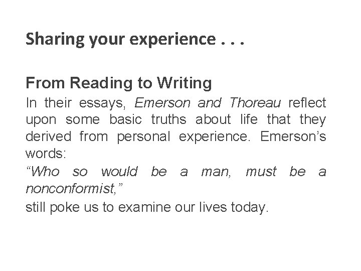 Lecture 18 Reflective Essay Recap What is Personal