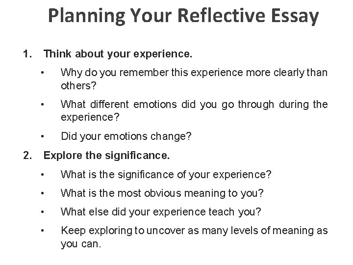 Lecture 18 Reflective Essay Recap What is Personal