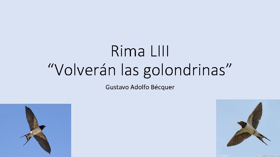 Rima LIII Volvern las golondrinas Gustavo Adolfo Bcquer