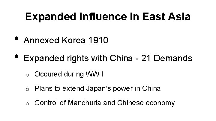 Japanese Expansion 1920 s and 1930 s Growth