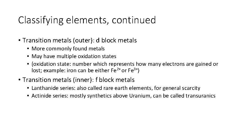 Honors Chemistry Chapter 6 the Periodic Table Organizing