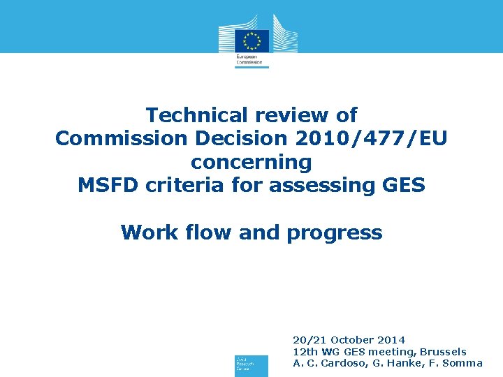 Technical review of Commission Decision 2010477EU concerning MSFD