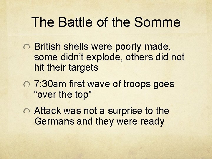 The Battle of The Somme The Battle of