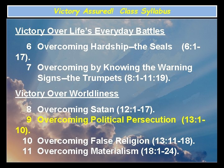 Lesson 09 Overcoming Political Persecution Victory Assured Class