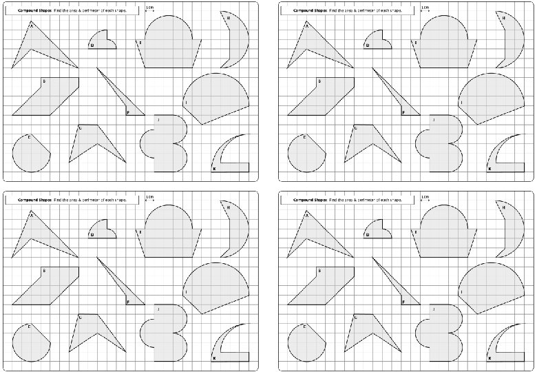 Compound Shapes With Circles Area Perimeter Worksheet A