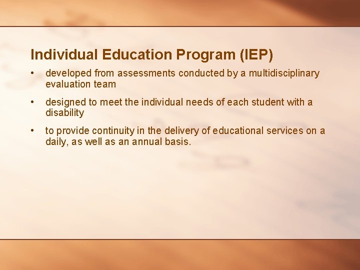Special Education IDEA 2004 A Presentation Made to