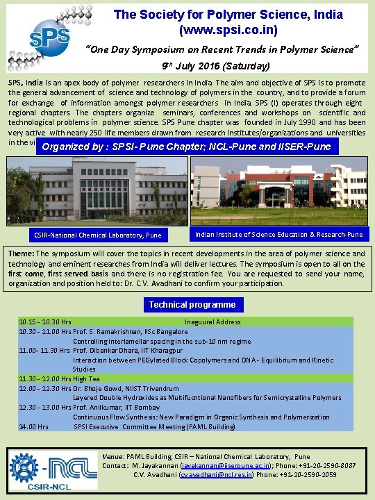 The Society for Polymer Science India www spsi