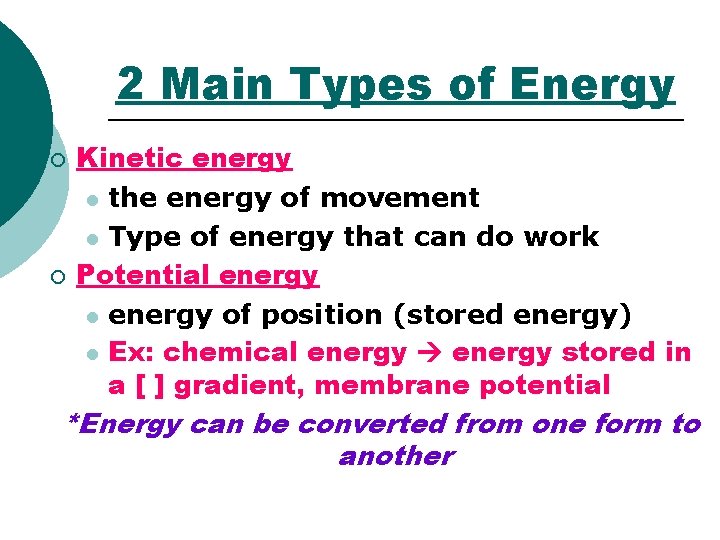 METABOLISM ENERGY An Introduction to Metabolism AP Biology