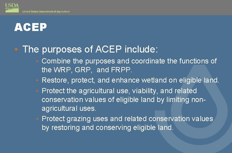 2014 Farm Bill Easements Agricultural Conservation Easement Program