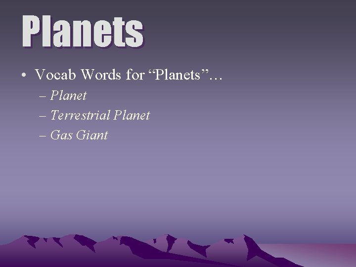 Unit 5 Our Solar System Planets Inner Planets