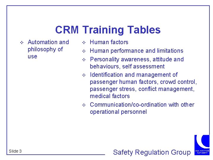 CABIN CREW CRM TRAINING BEST PRACTICE Aviation House