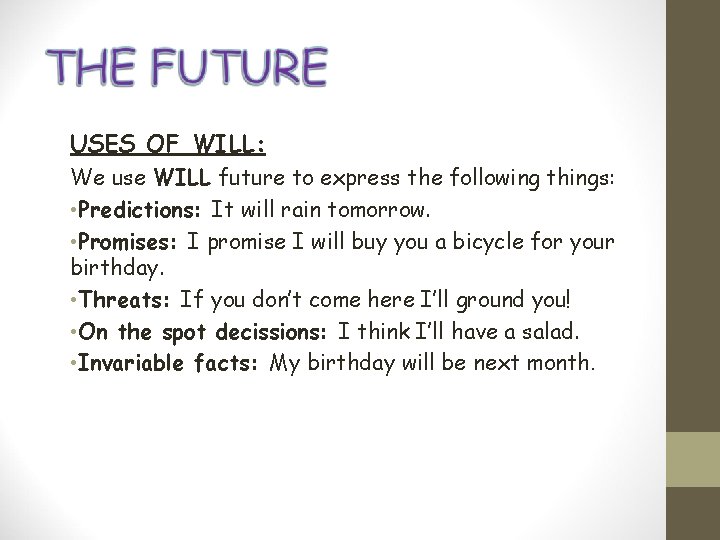 There are three main ways of talking about