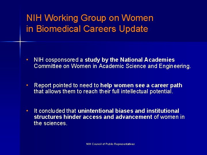 The NIH Directors Council of Public Representatives COPR