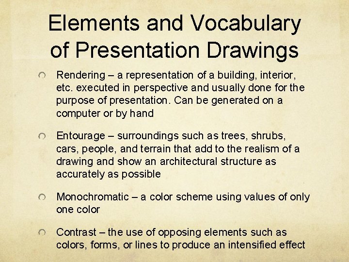 Presentation Drawings By Carlin Bright ACTADDII4 Students will