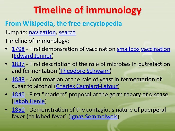 Immunology Course Outline Introduction Elements of Innate and