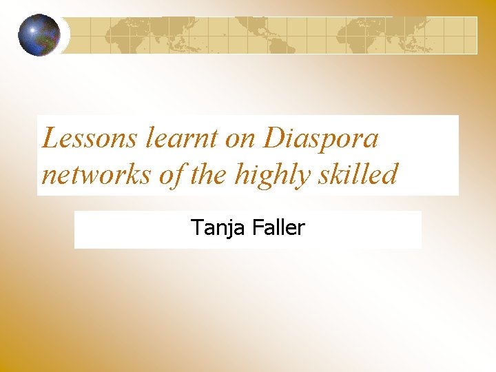 Lessons learnt on Diaspora networks of the highly