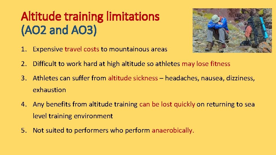 High Altitude training Benefit to aerobic endurance Seasonal
