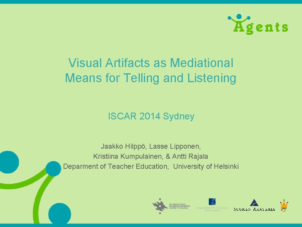 Visual Artifacts as Mediational Means for Telling and