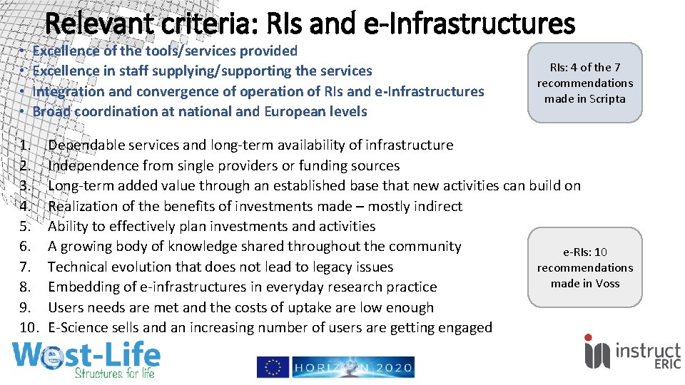 Work Package 1 Sustainability InstructERIC Partner 7 S
