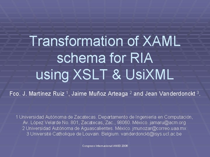 Transformation of XAML schema for RIA using XSLT